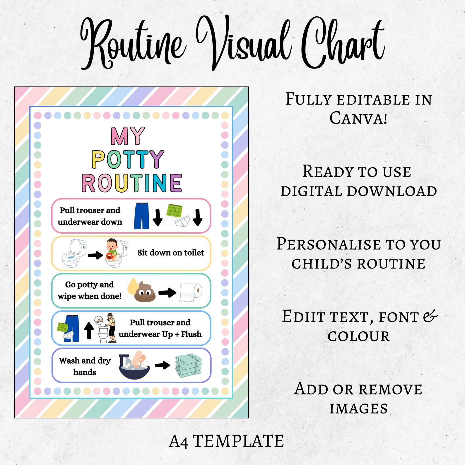 Printable Potty Time Sequence | Toilet Training Checklist Printable ...