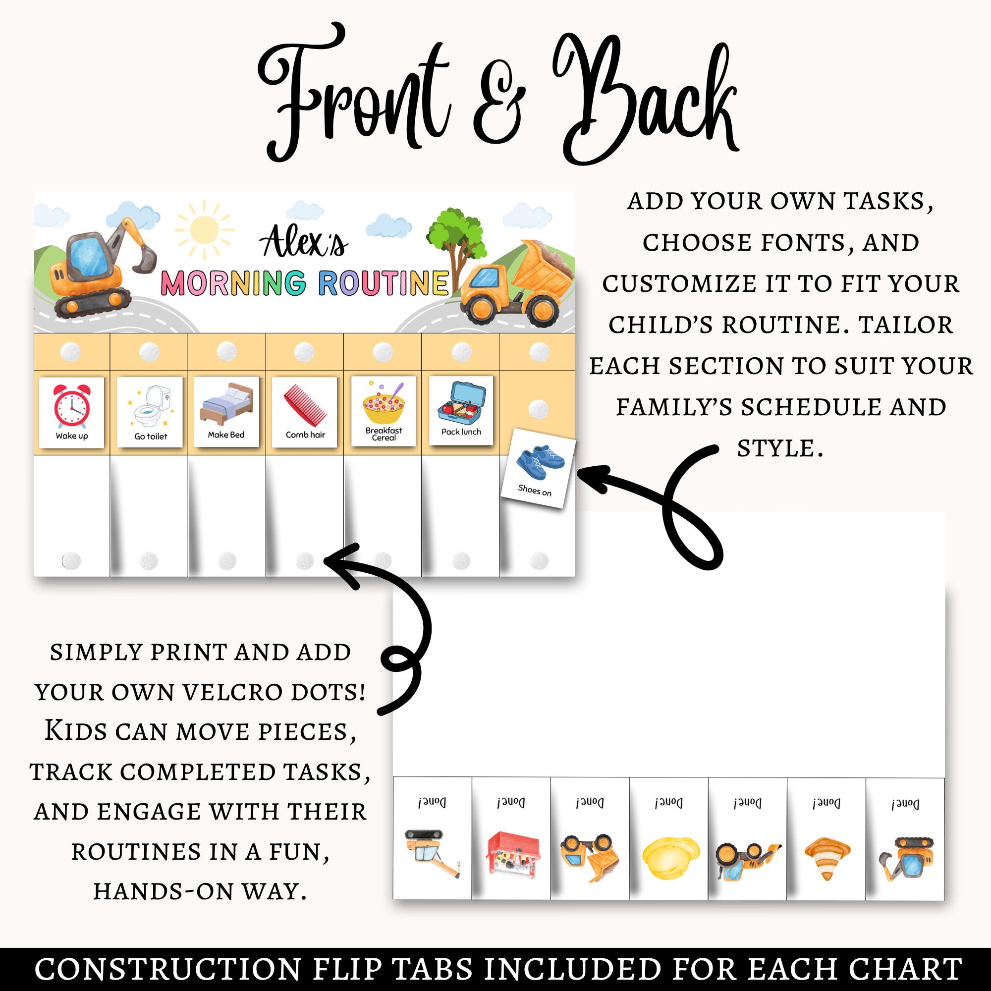 Kids Flip Chart Toddler Routine Chart, Canva Editable Routine Flip ...