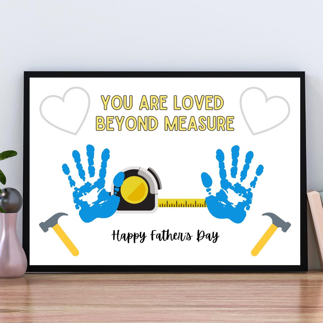 Tape Measure Father's Day Handprint Craft Printable, Tool Craft for ...