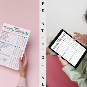 Canva Editable Schoolday Checklist for Kids | Printable | Chore Chart ...
