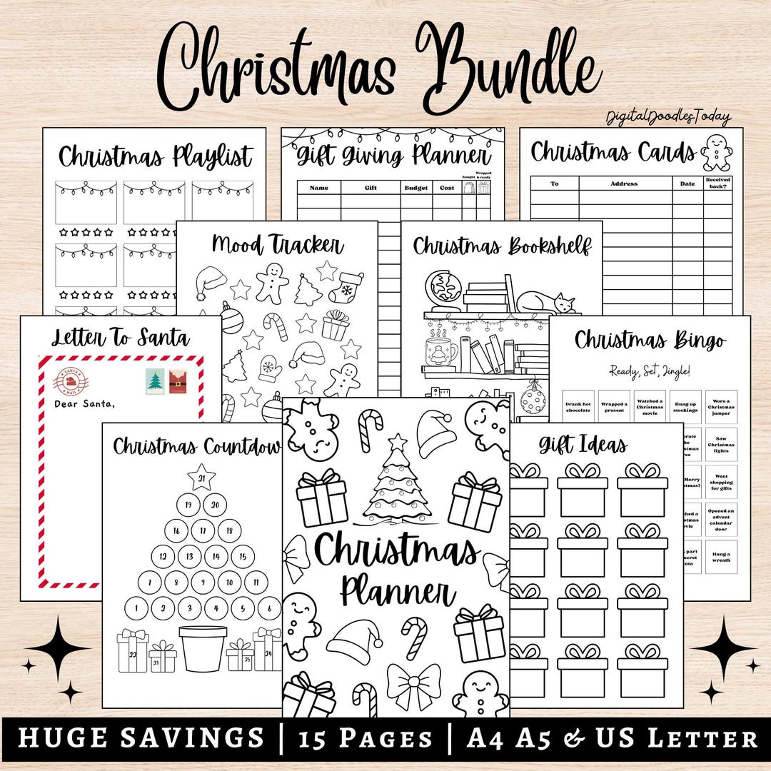 Christmas Bullet Journal Bundle, Christmas Planner, Christmas Countdown ...