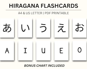 Japanese Hiragana Flashcards for Beginners (PDF) - Etsy Canada