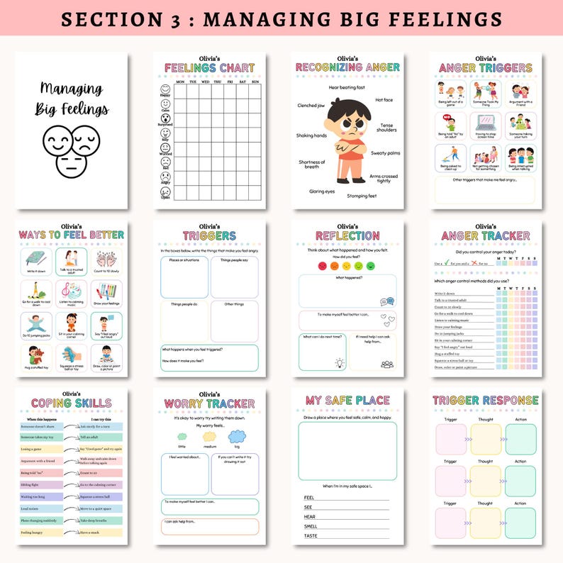 Kids ADHD Executive Functioning Toolkit, Children ADHD Printables, Kids ...