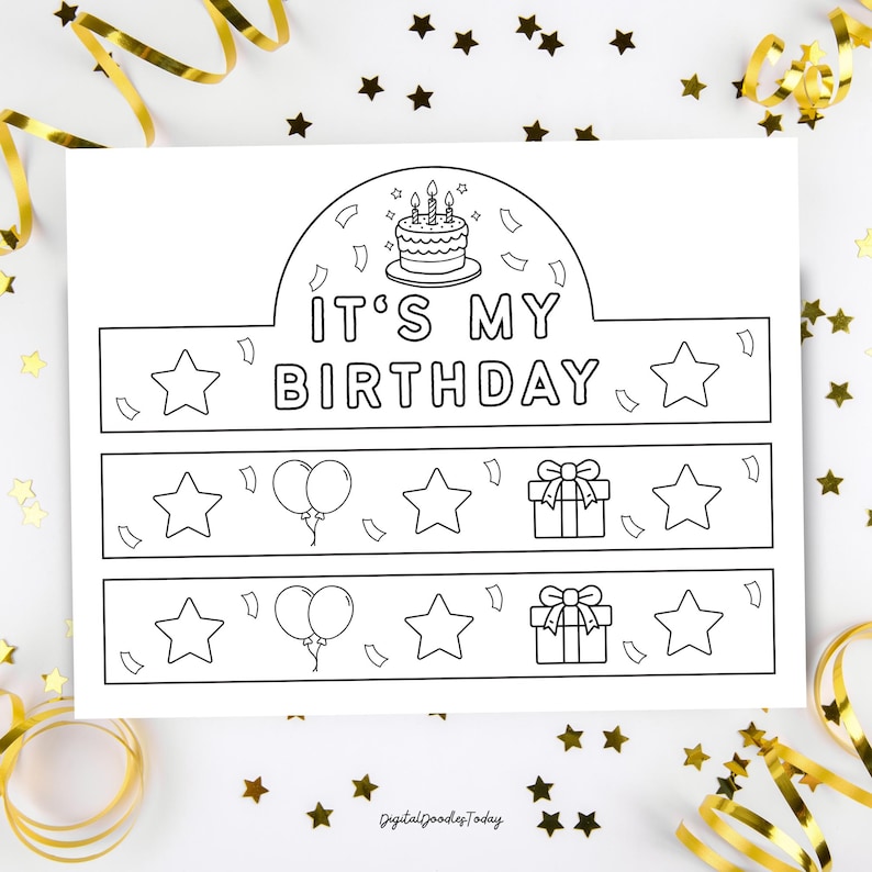 Printable BIRTHDAY Crown Classroom Coloring Activity for School Happy ...
