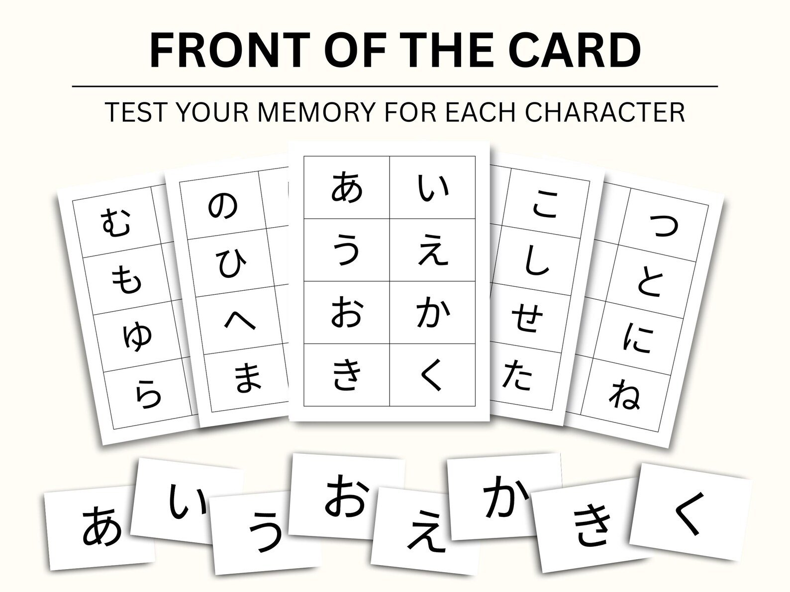 Japanese Hiragana Flashcards, Hiragana Printable Flashcards, Japanese ...