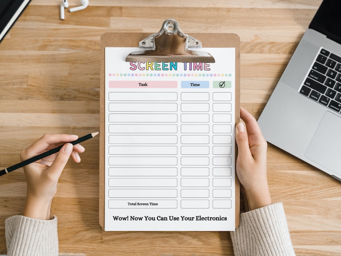 Editable Screen Time Checklist, Screen Time Rules,screen Time Chore ...