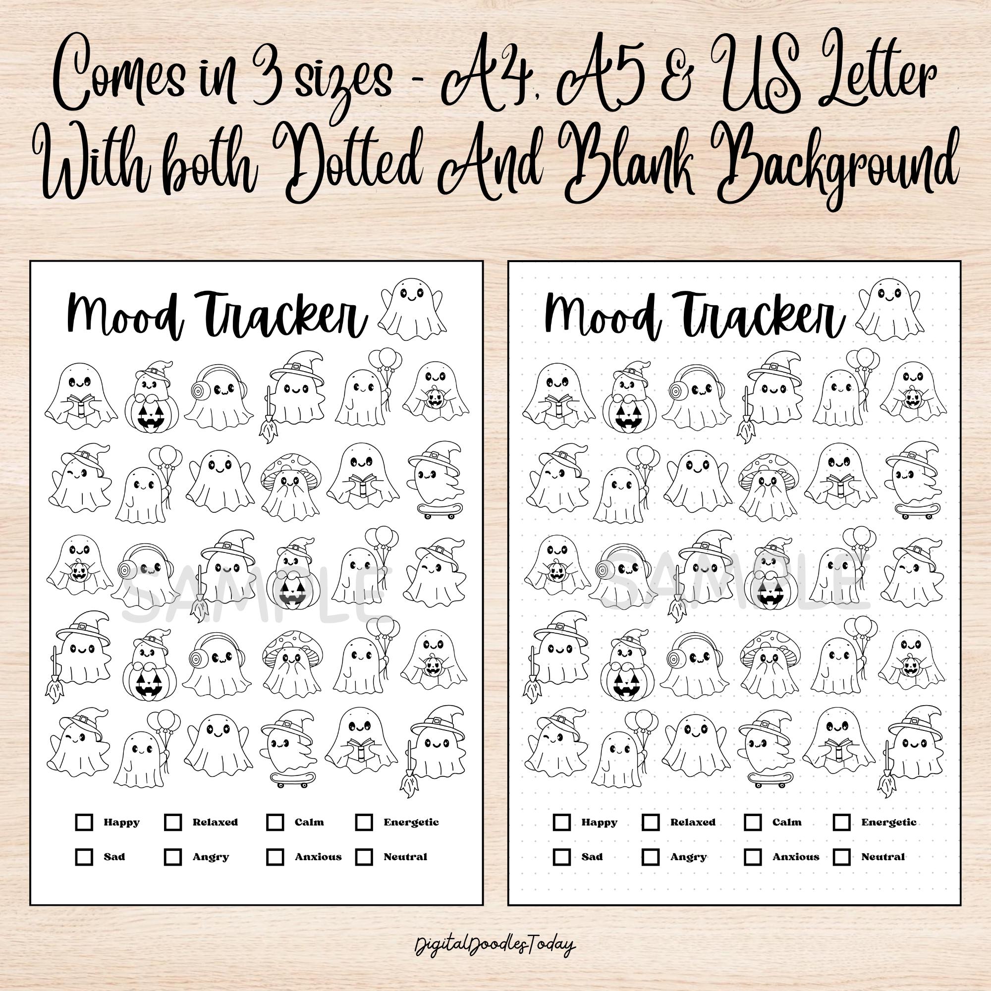 Mood Tracker Bundle, Monthly Mood Trackers, Printable Bullet Journal ...