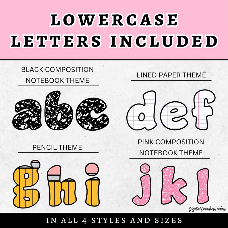 School Supply Bulletin Board Alphabet Letters Classroom Decor Teacher ...