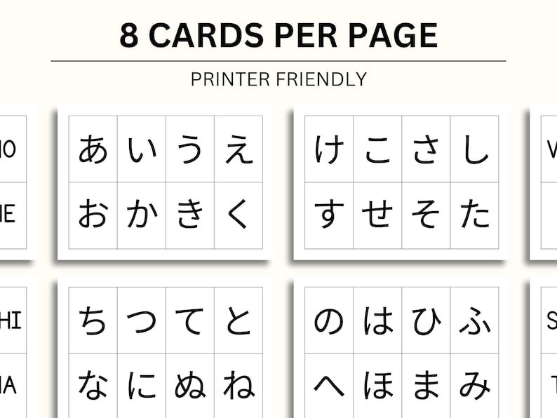 Japanese Hiragana Flashcards, Hiragana Printable Flashcards, Simple ...