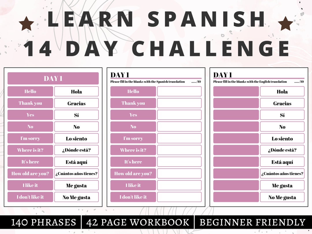 Spanish Language Spanish Practice Phrases & Expressions, Spanish ...