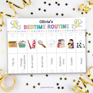 Kids Flip Routine Chart Editable Printable, Morning Evening Bedtime ...