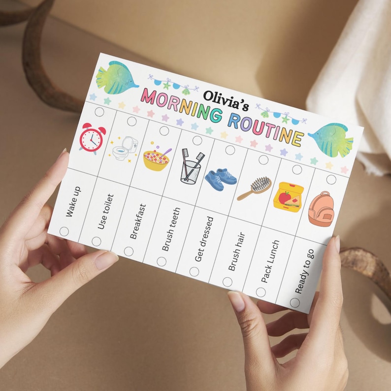 Kids Flip Chart Editable Printable, Morning Evening Bedtime Flip Chart ...