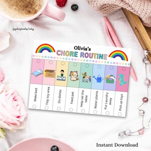 Kids Flip Routine Chart Editable Printable, Morning Evening Bedtime ...