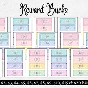 Editable Kids Reward Bucks and Chart,reward Coupons for Kids,mom Bucks ...
