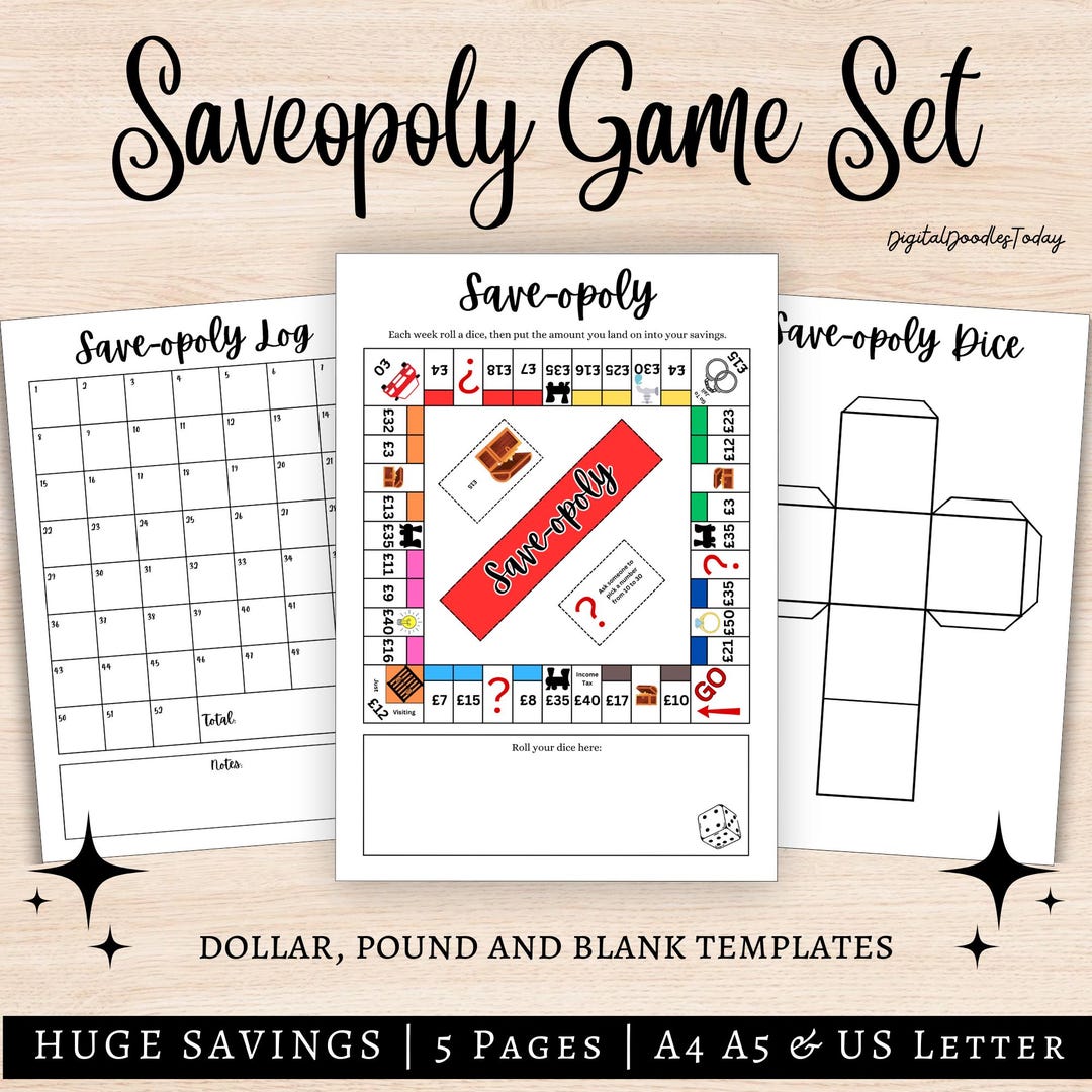 Saveopoly Savings Challenge, Saveopoly Printable Journal Page ...
