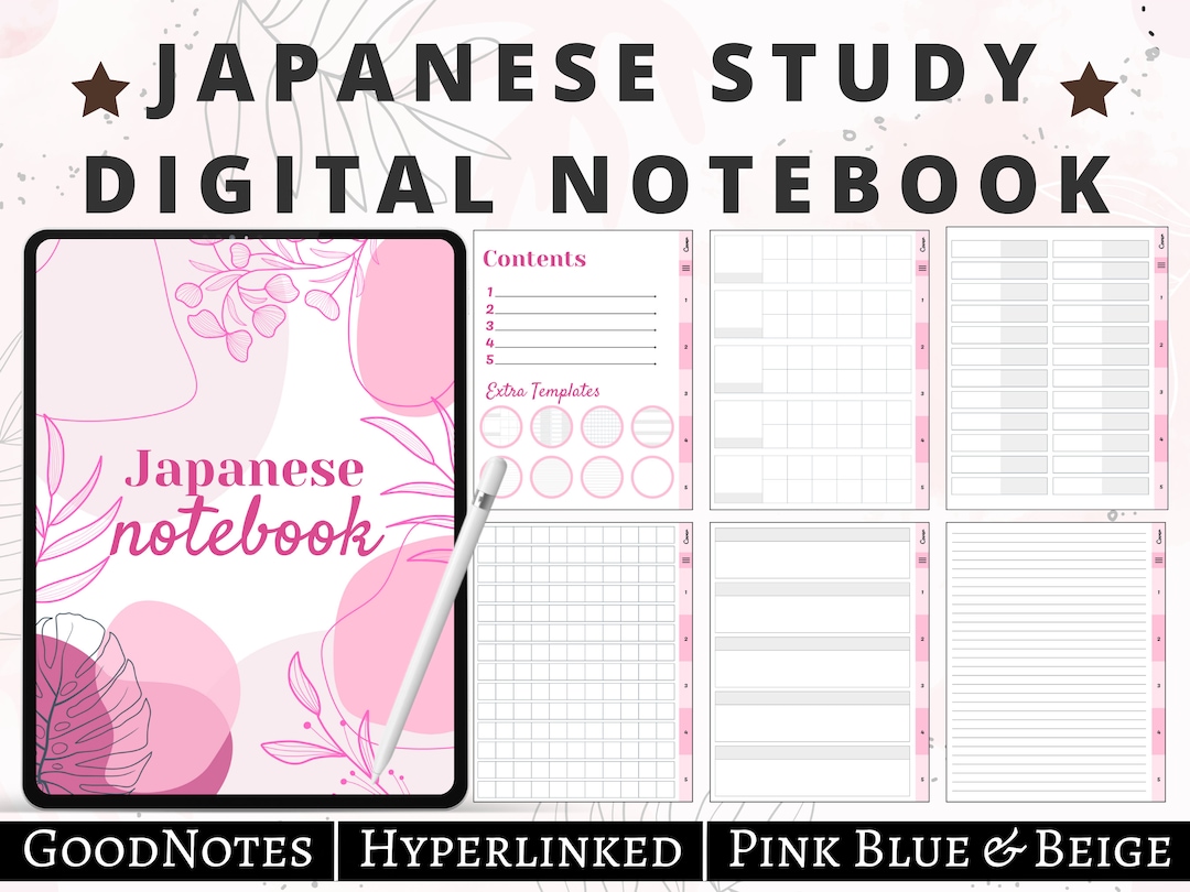 Japanese Digital Notebook for Goodnotes | Japanese Digital Paper ...