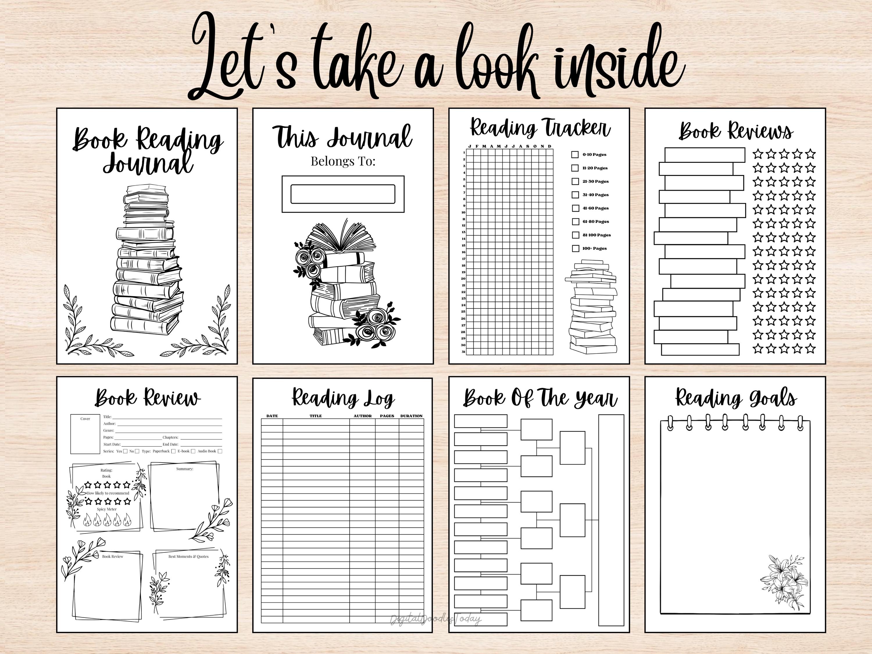 Book Reading Journal Reading Planner Bundle Book Tracker Reading ...