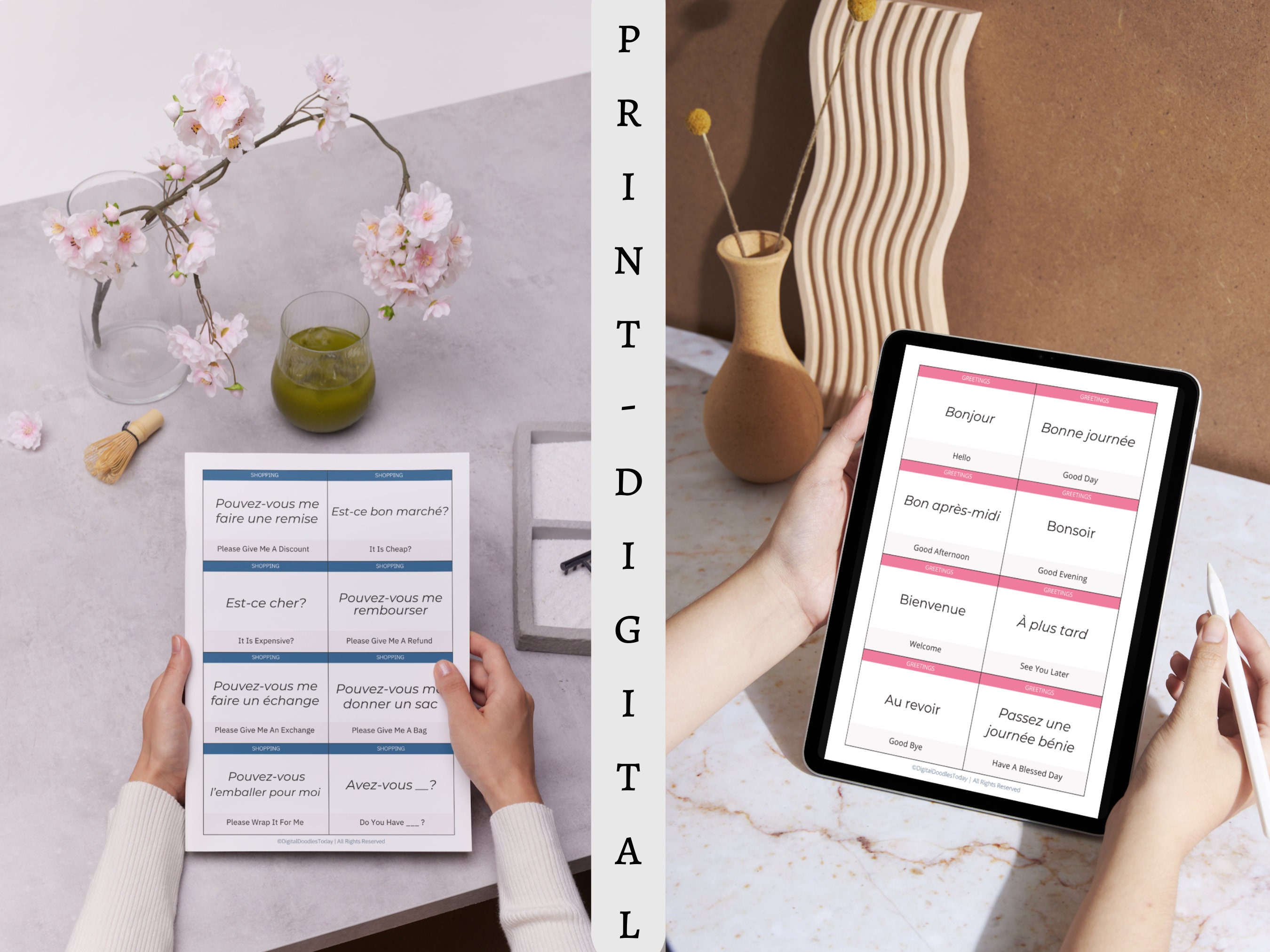 French Flashcards for Beginners, French Printable Flashcards, French ...