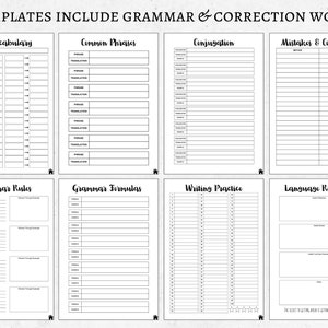 Language Learning Planner Printable, Language Study Notebook ...