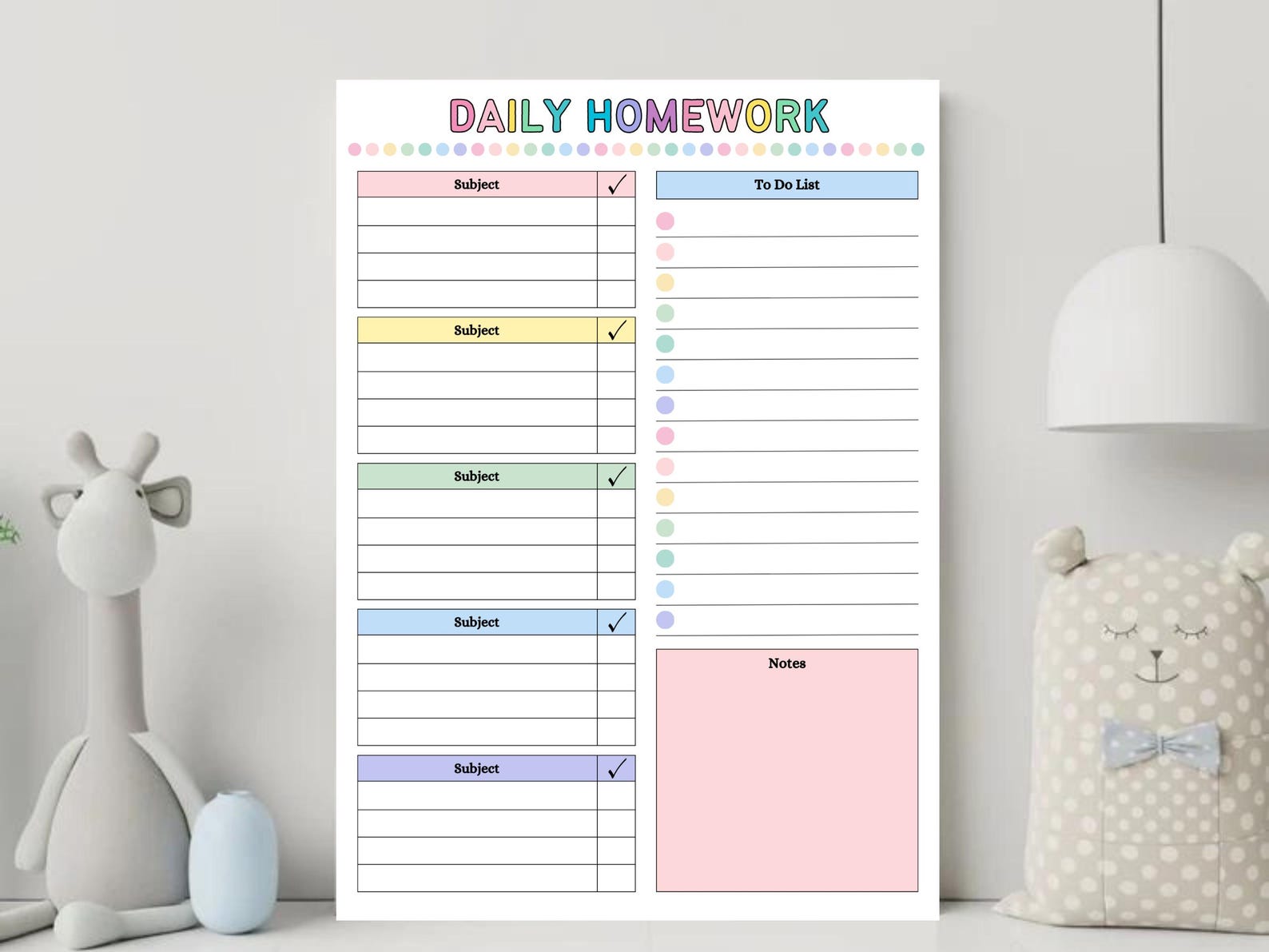 Editable Homework Planner | Printable Digital | Student Planner ...