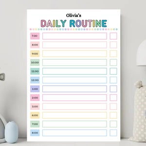 Editable Daily Routine Checklist Kids FREE Sticker Chart Printable Kids ...