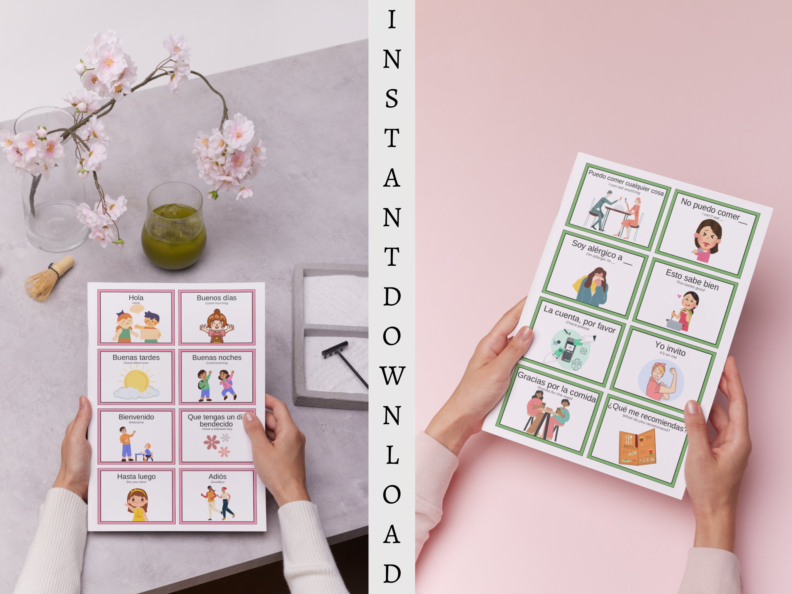 Spanish Flashcards for Beginners, Spanish Printable Flashcards, Spanish ...