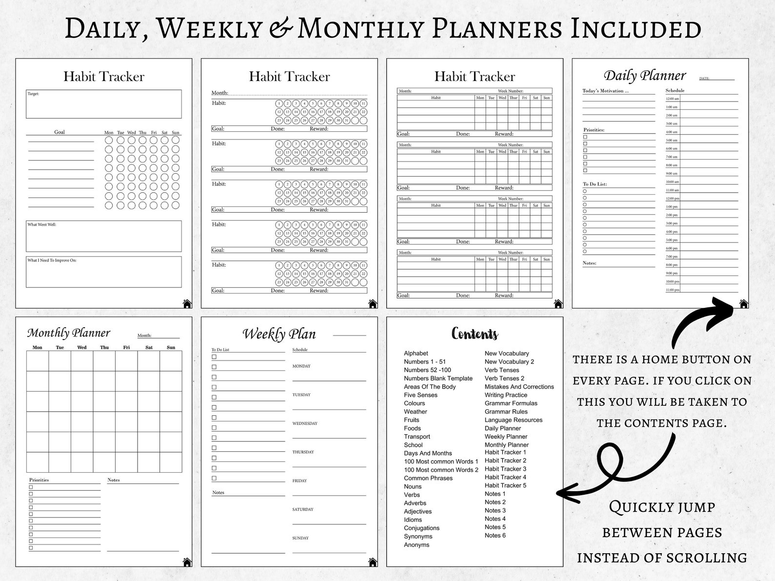 Language Learning Planner Printable Language Study Notebook - Etsy