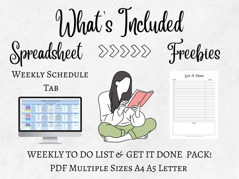 Weekly Social Media Content Schedule Excel Spreadsheet | Social Media ...