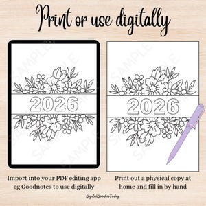 2026 Bullet Journal Covers, Yearly Cover Pages, 2026 Bullet Journal ...