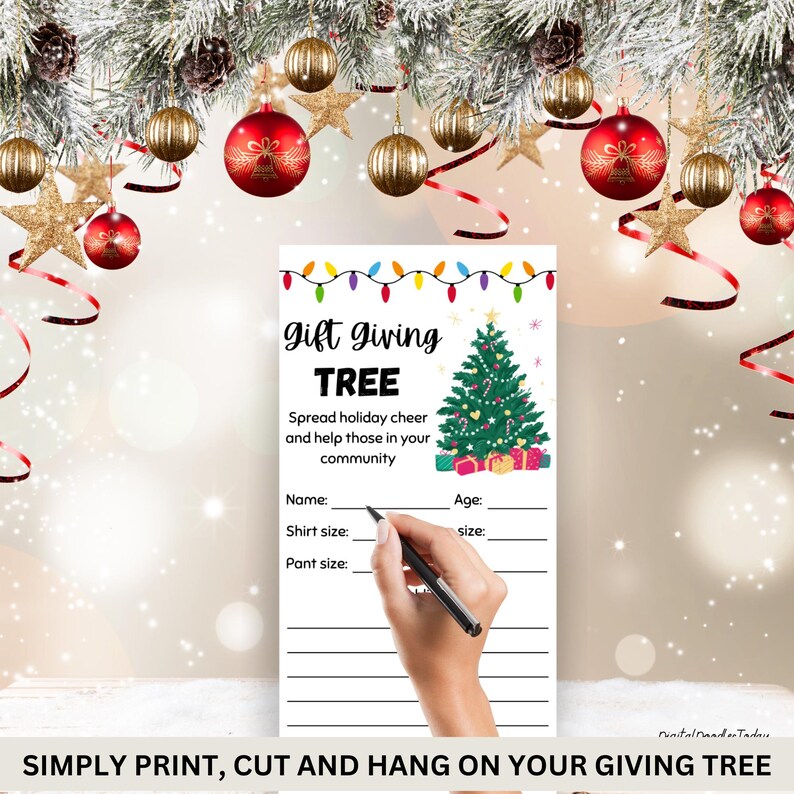 Giving Tree Tags Editable, Angel Tree Tags, Christmas Giving Tree. Toy ...