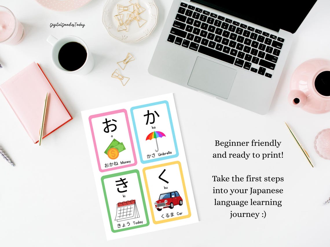 Japanese Hiragana Flashcards, Hiragana Printable Flashcards, Japanese ...