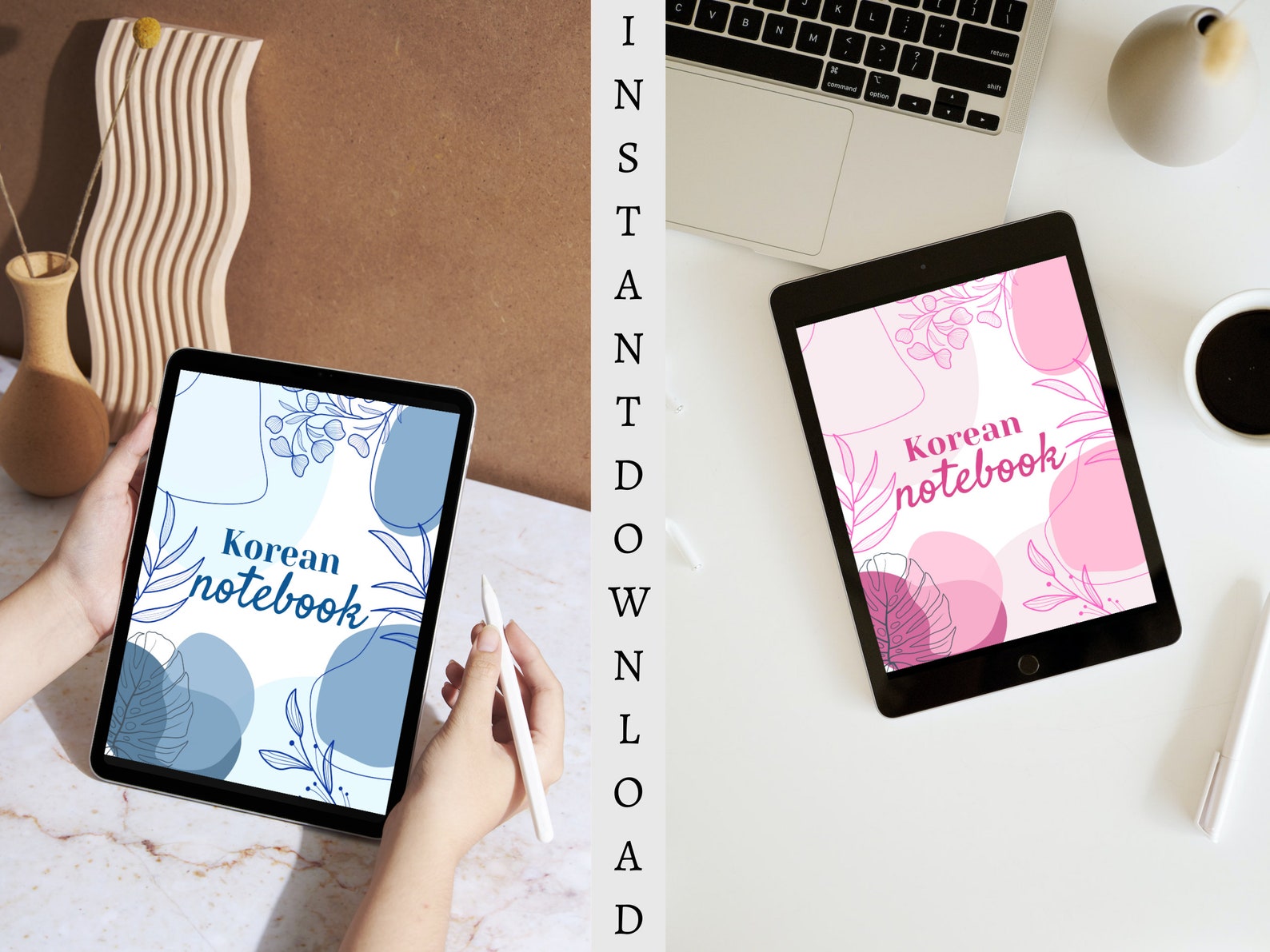 Korean Study Notebook | Korean Digital Notebook | Korean Templates ...