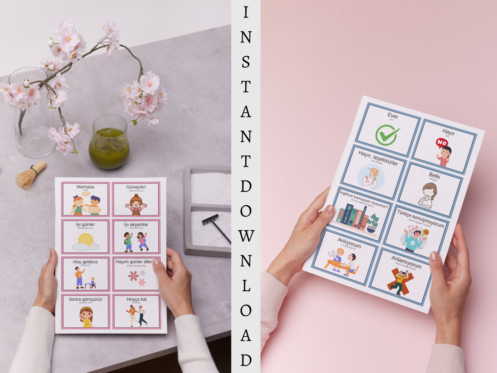 Turkish Flashcards for Beginners, Turkish Printable Flashcards, Turkish ...