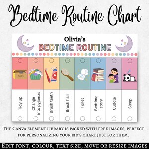 Kids Boho Flip Routine Chart Editable Printable, Morning Evening ...