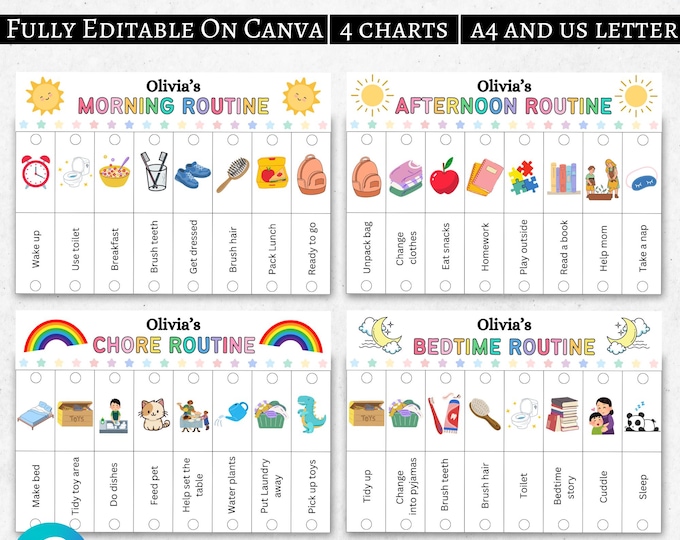 Kids ADHD Checklist - Kids ADHD Routine Checklist - Kids Chore Chart ...