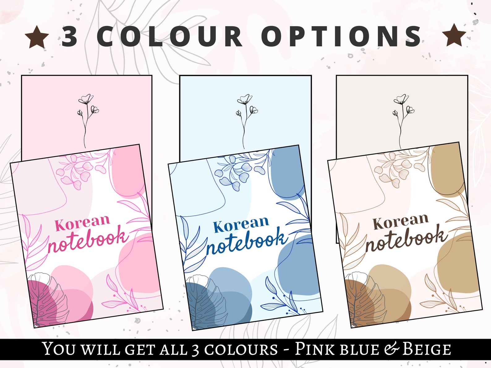 Korean Study Notebook | Korean Digital Notebook | Korean Templates ...