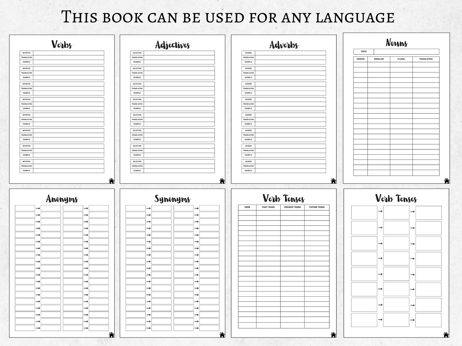 Language Learning Planner Printable, Language Study Notebook ...