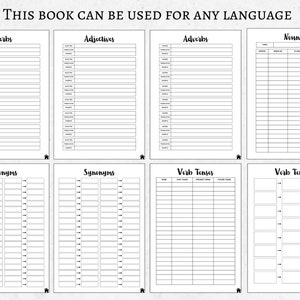 Language Learning Planner Printable, Language Study Notebook ...