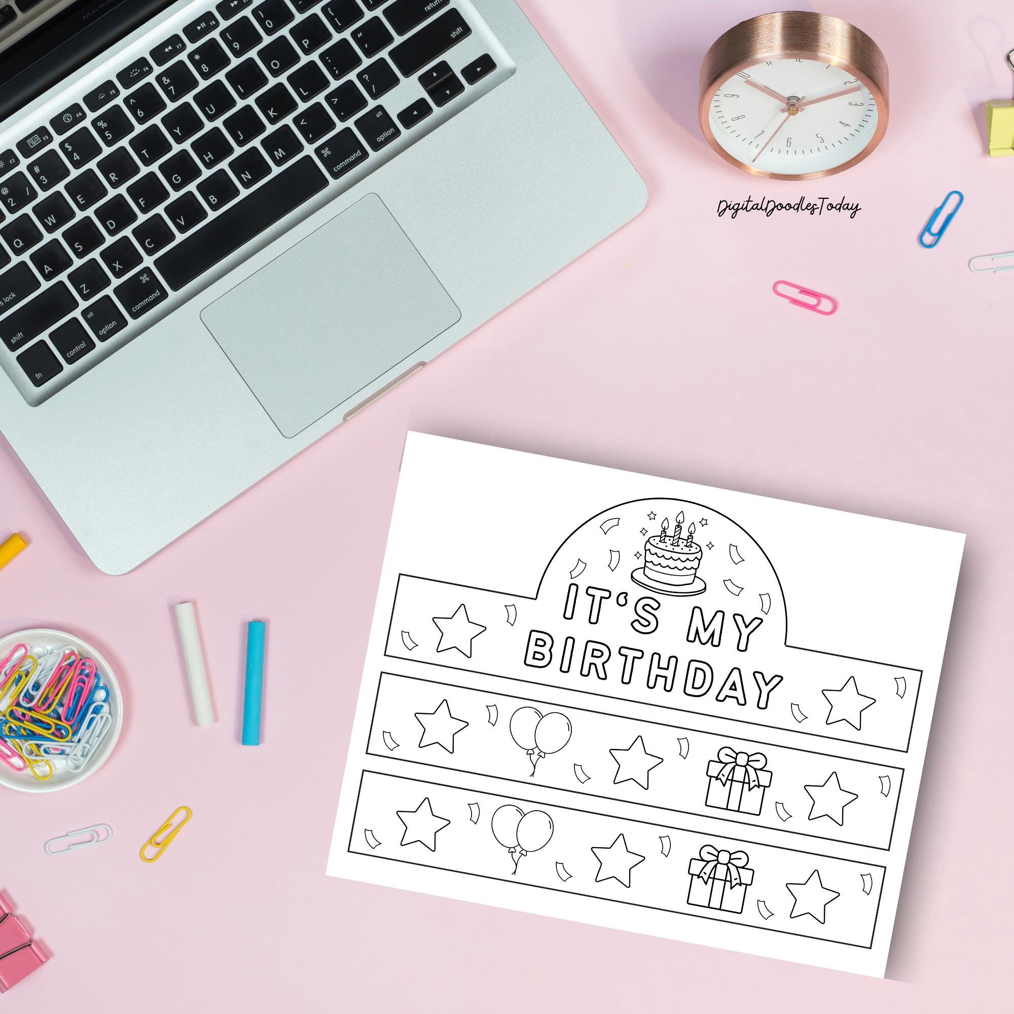Printable BIRTHDAY Crown Classroom Coloring Activity for School Happy ...