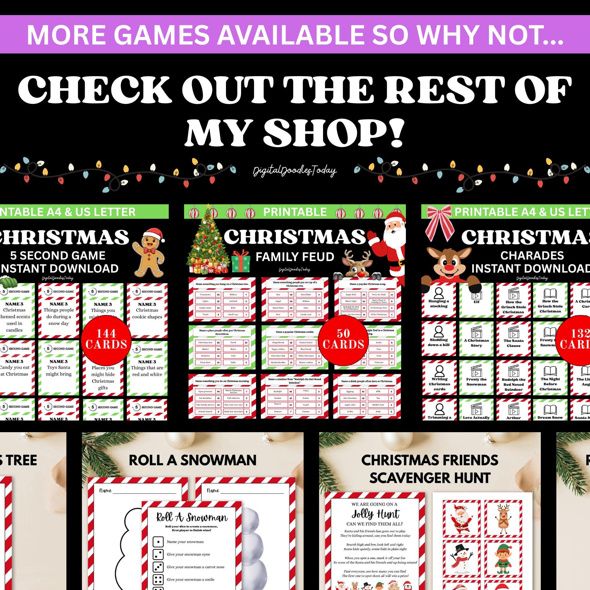 Christmas 5 Second Game, Printable Christmas Game for Adults Christmas ...