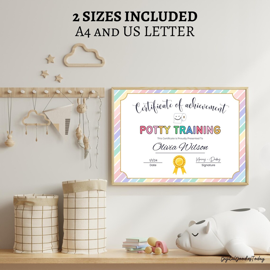 Editable Potty Training Certificate, Potty Training Tracker, Toddlers ...