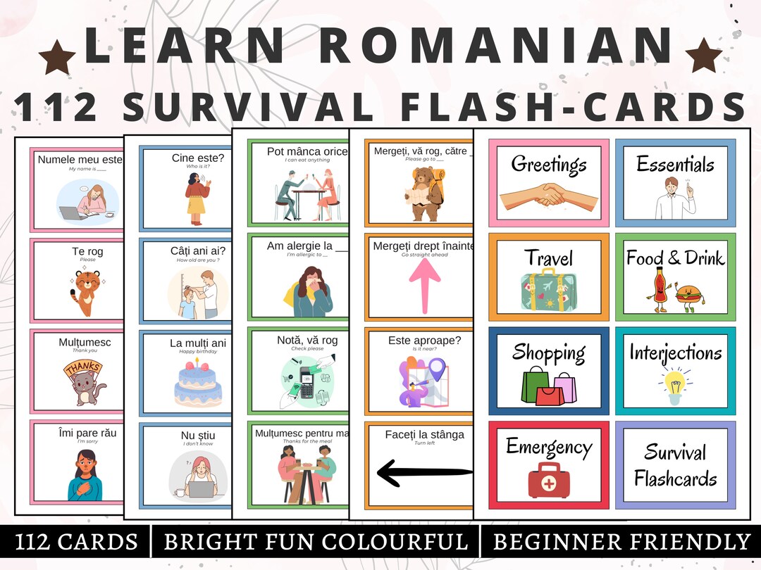 Romanian Flashcards for Beginners, Romanian Printable Flashcards ...