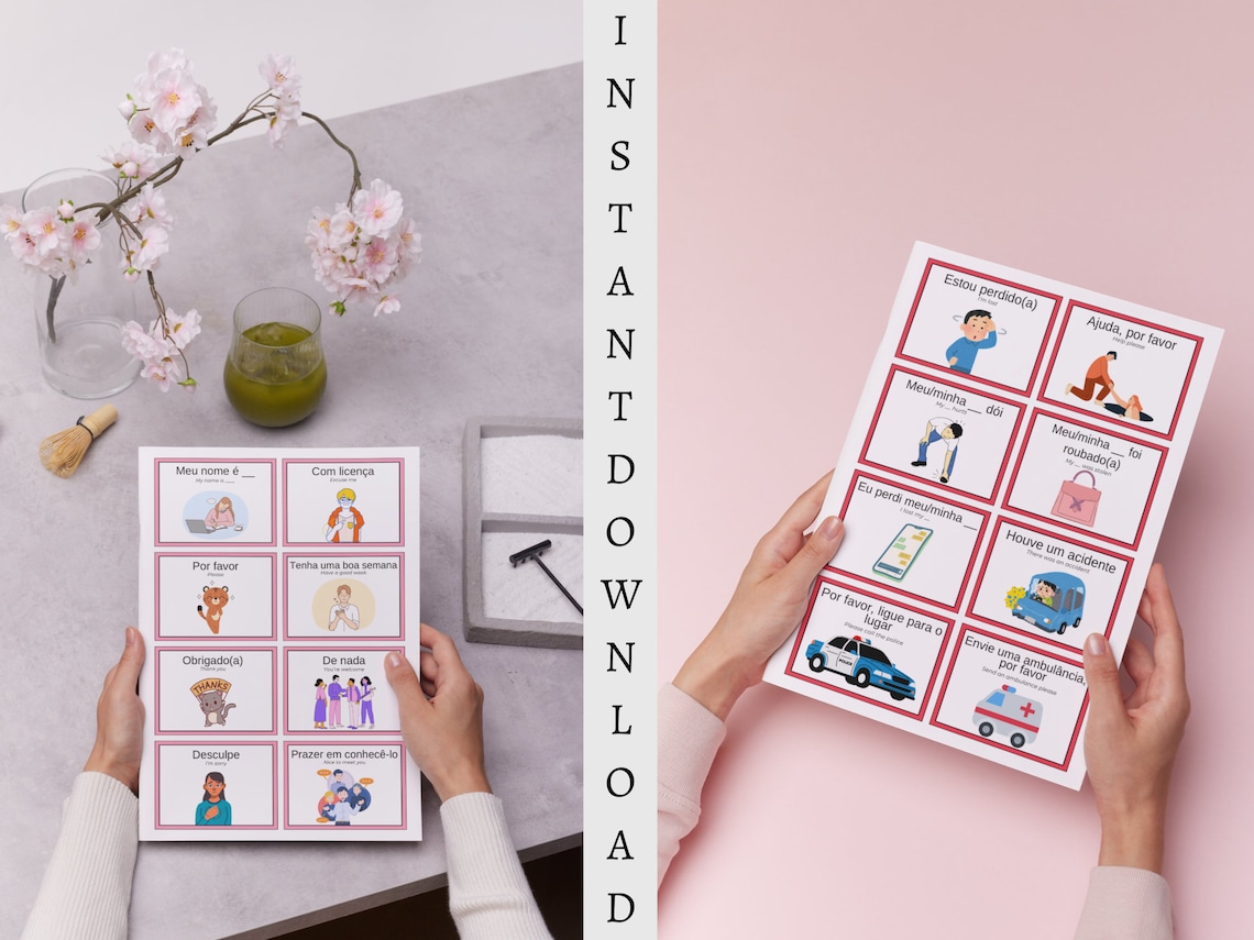 Portuguese Flashcards for Beginners, Portuguese Printable Flashcards ...