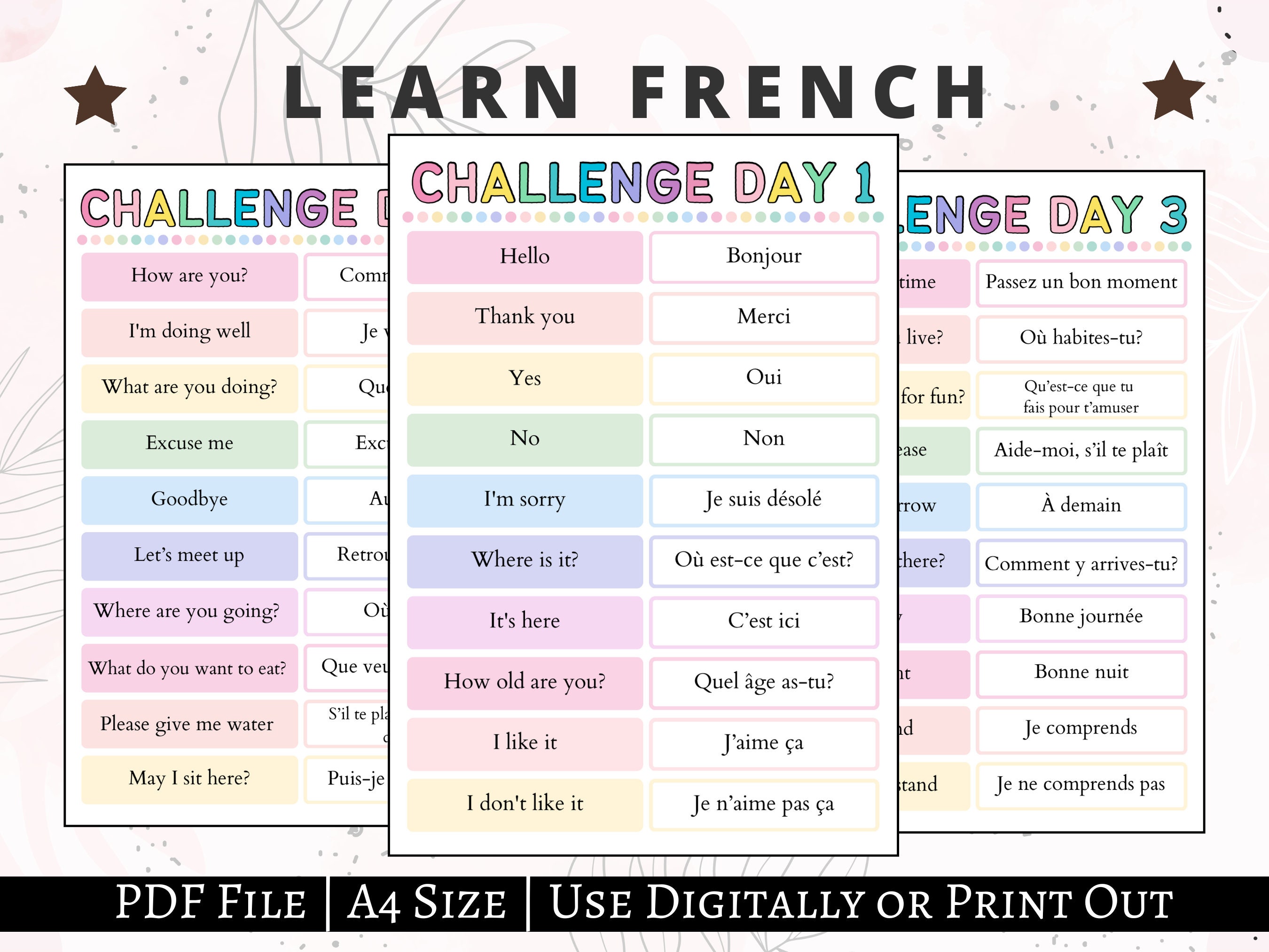 French Language Learning French Workbook French Practice Learn French ...