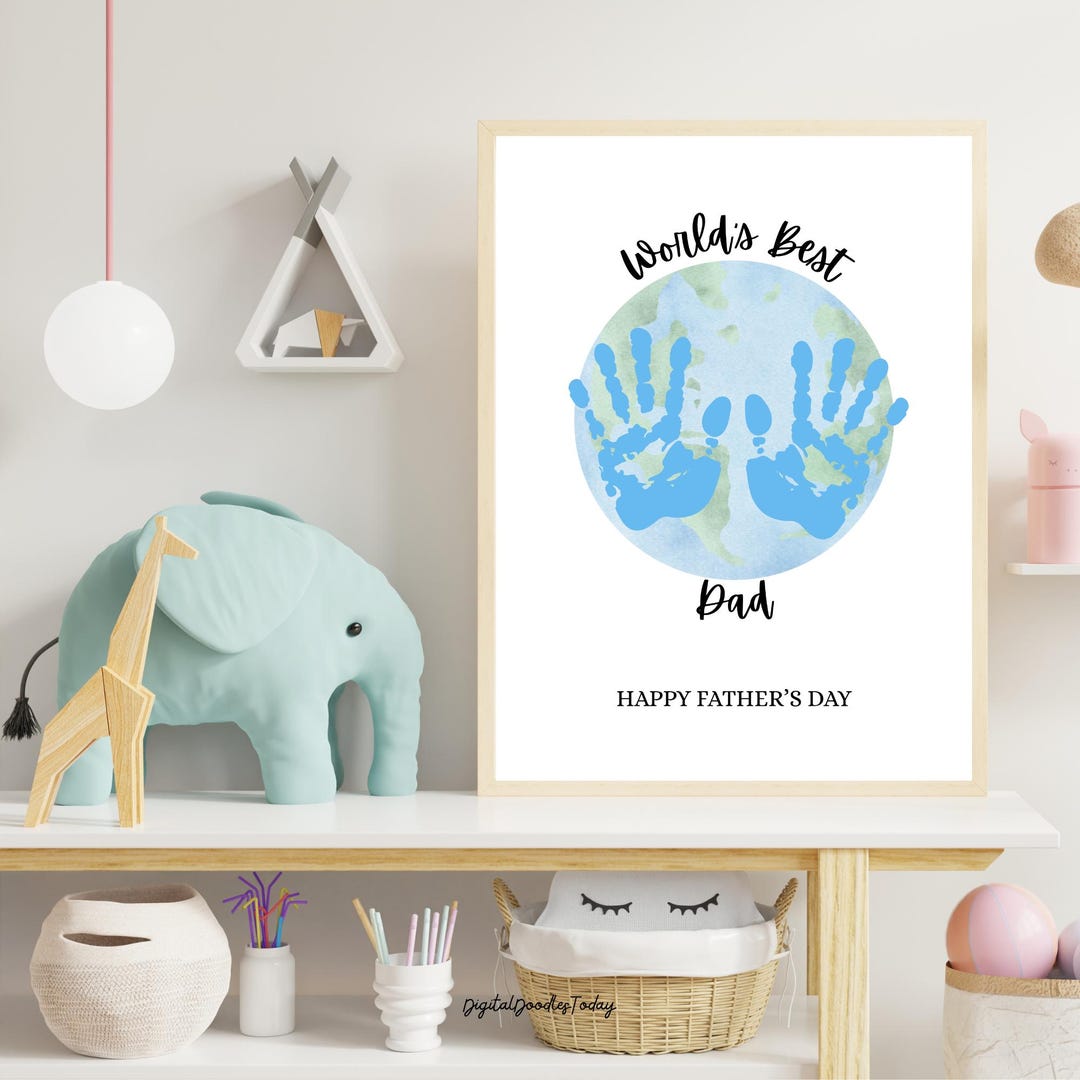 Father's Day Handprint Art Craft, PRINTABLE Fathers Day Gift for Dad ...