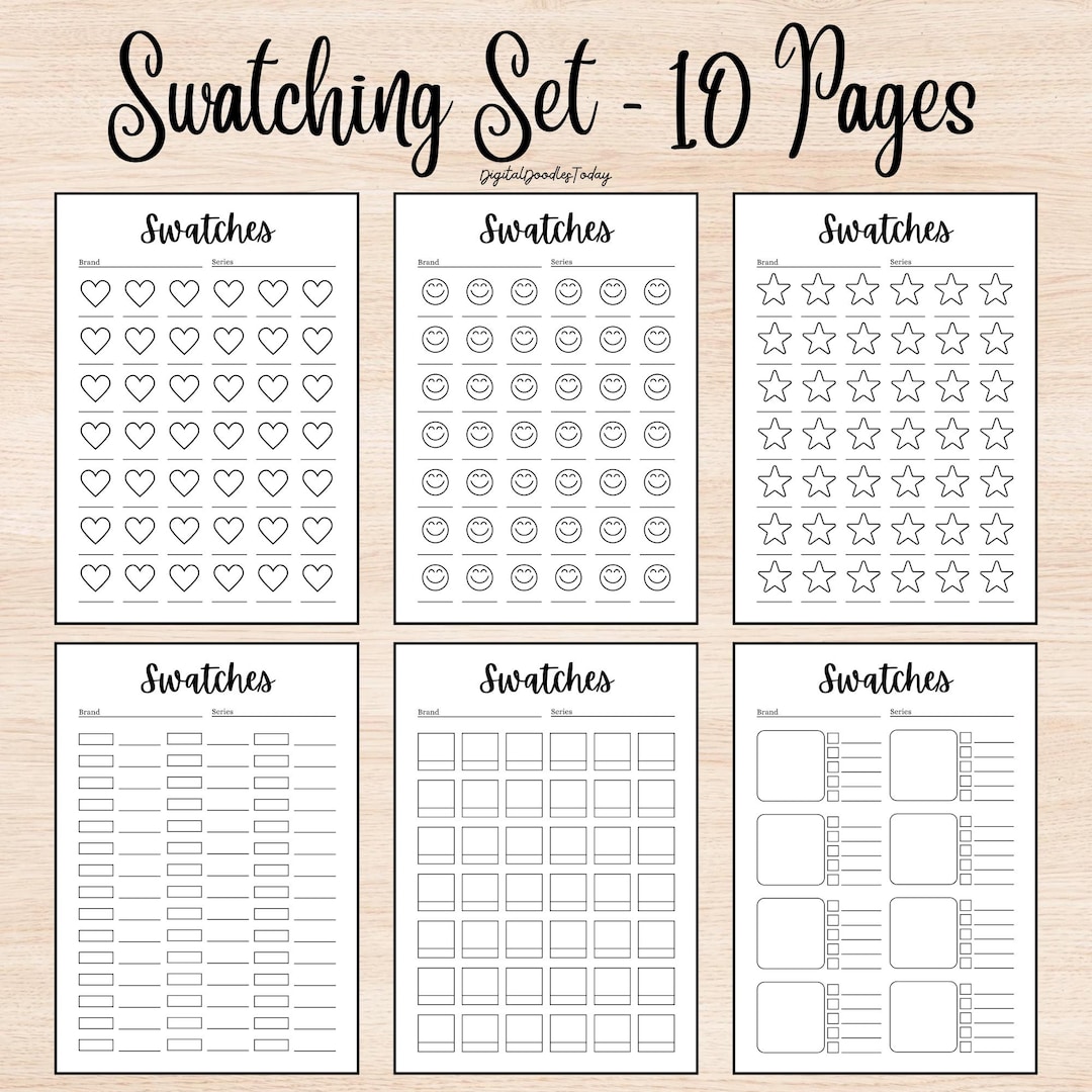 Color Swatch Charts, Swatch Test Template, Blank Color Test, Color ...