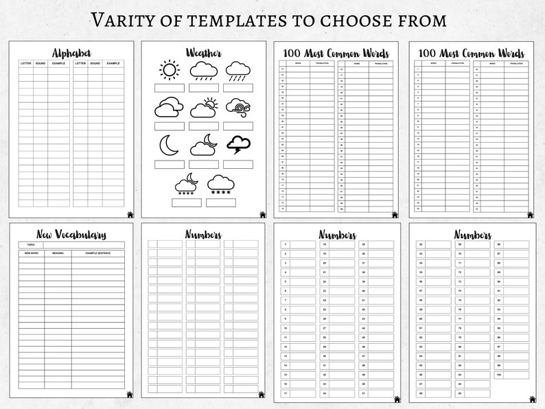 Language Learning Planner Printable, Language Study Notebook ...