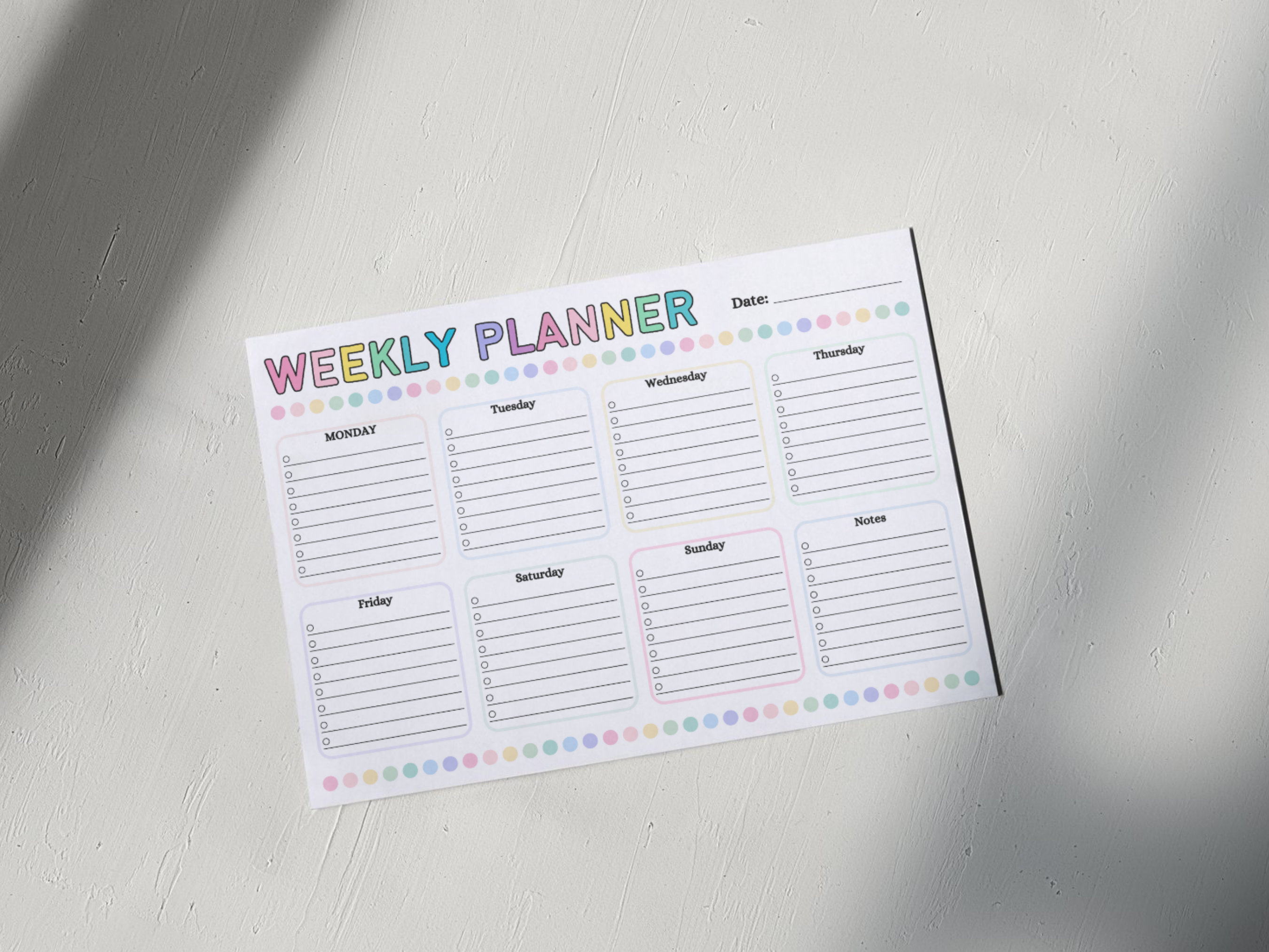 Planificador semanal editable / Imprimible, Digital / Planificador semanal PDF / Organizador ...