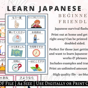 Japanese Flashcards for Beginners, Japanese Visual Flashcards, Beginner ...