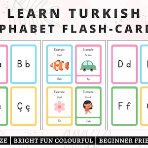 Turkish Flashcards Turkish Alphabet Turkish Practice Turkish Cards ...